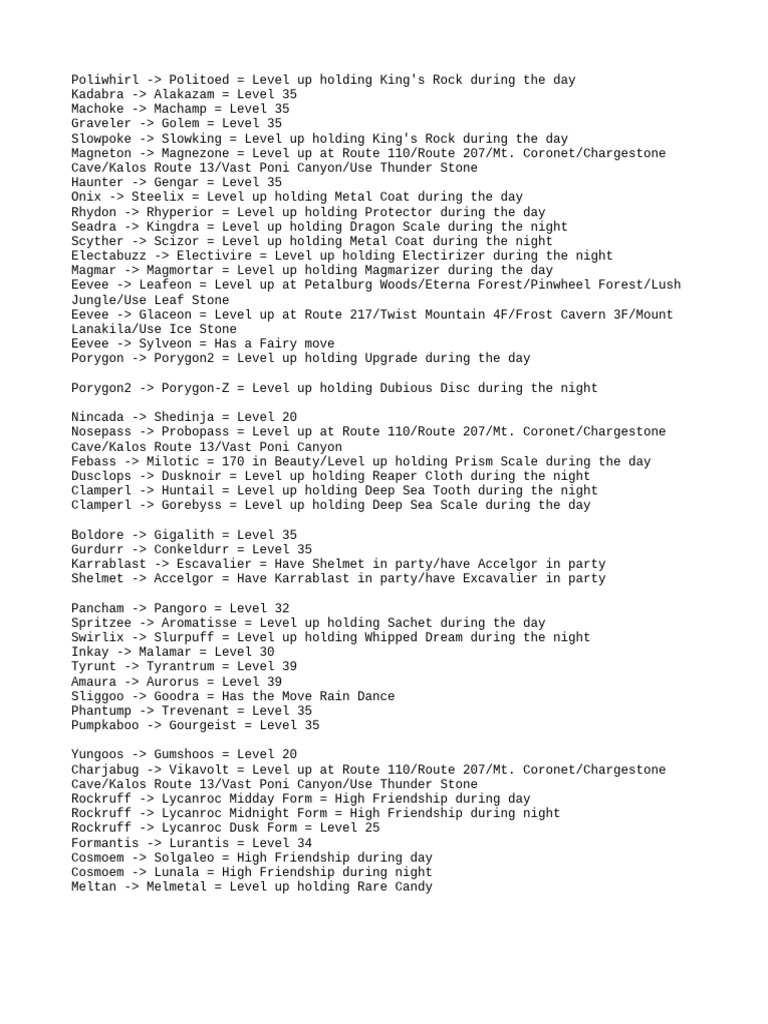 Pokémon Fire Ash Evolution Changes | PDF | Pokémon