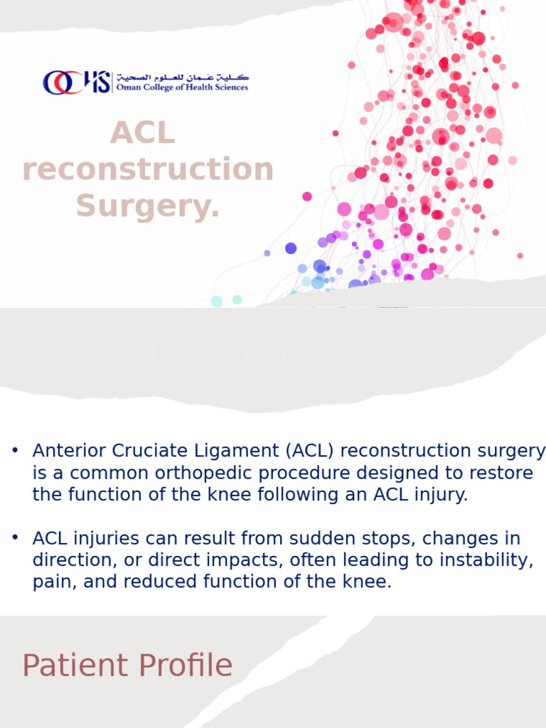 ACL Reconstruction Surgery | PDF | Knee | Diseases And Disorders