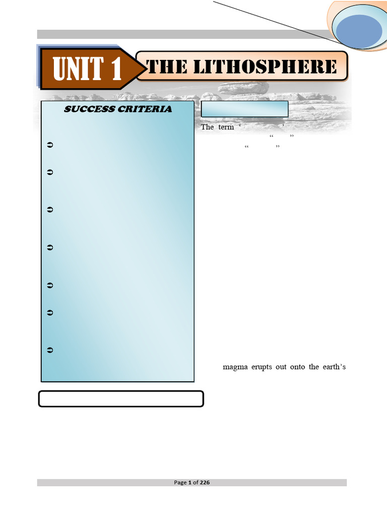 Geographysenior 1 | PDF | Plate Tectonics | Lava