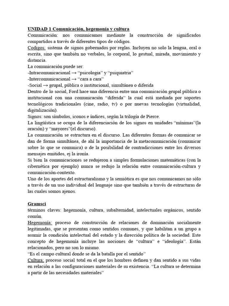 RESUMEN COMU II U1U2U3 (1) | PDF | Comunicación | Estado (política)
