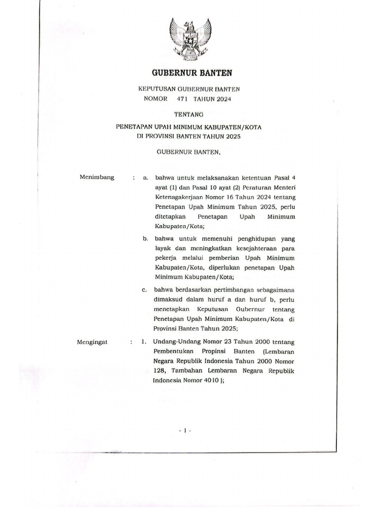 Banten - SK Umk 2025 | PDF