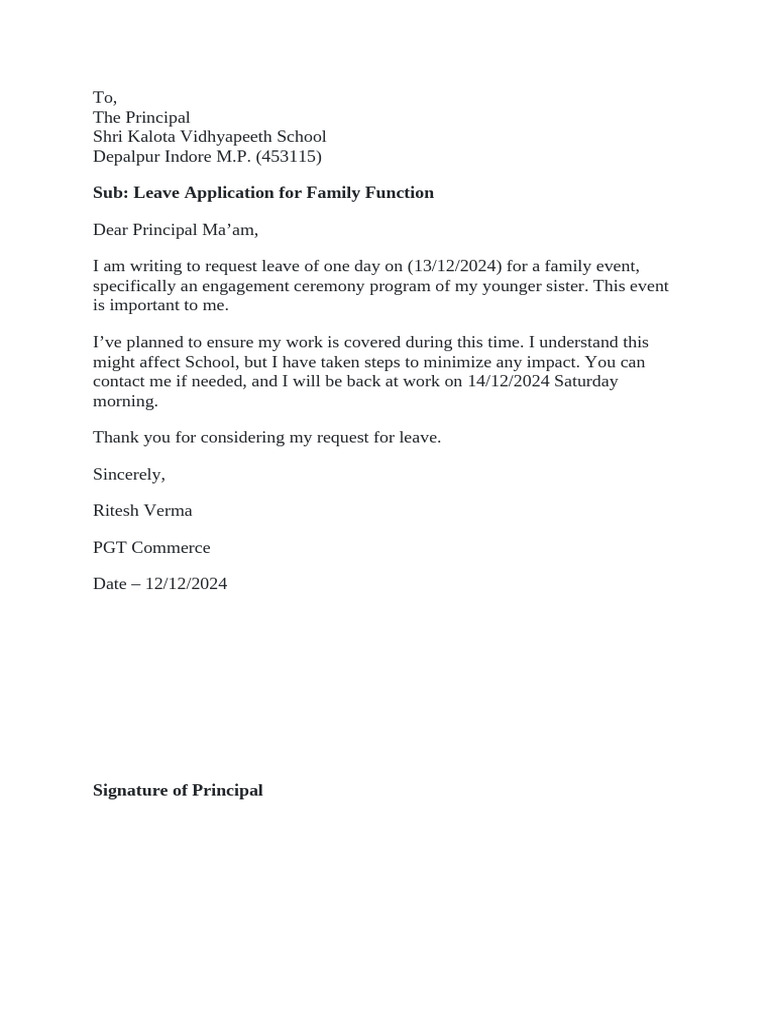Teacher's Leave Request | PDF