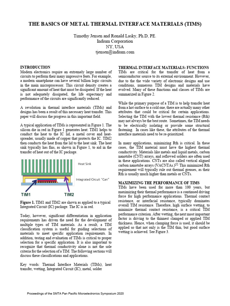 Understanding Metal Thermal Interface Materials | PDF | Metals | Soldering