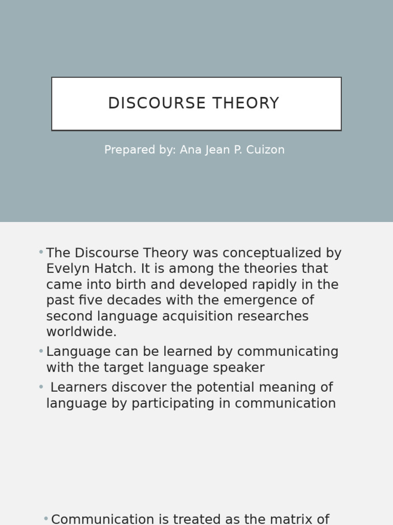 Understanding Discourse Theory in Language Learning | PDF