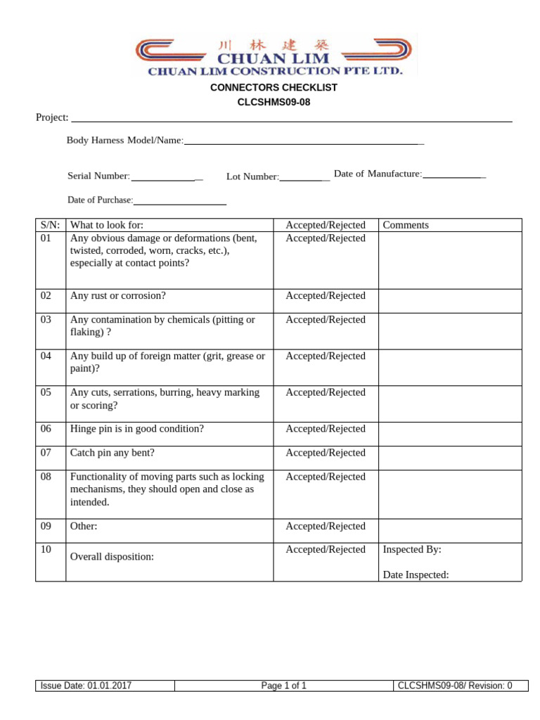 Connector Checklist | PDF