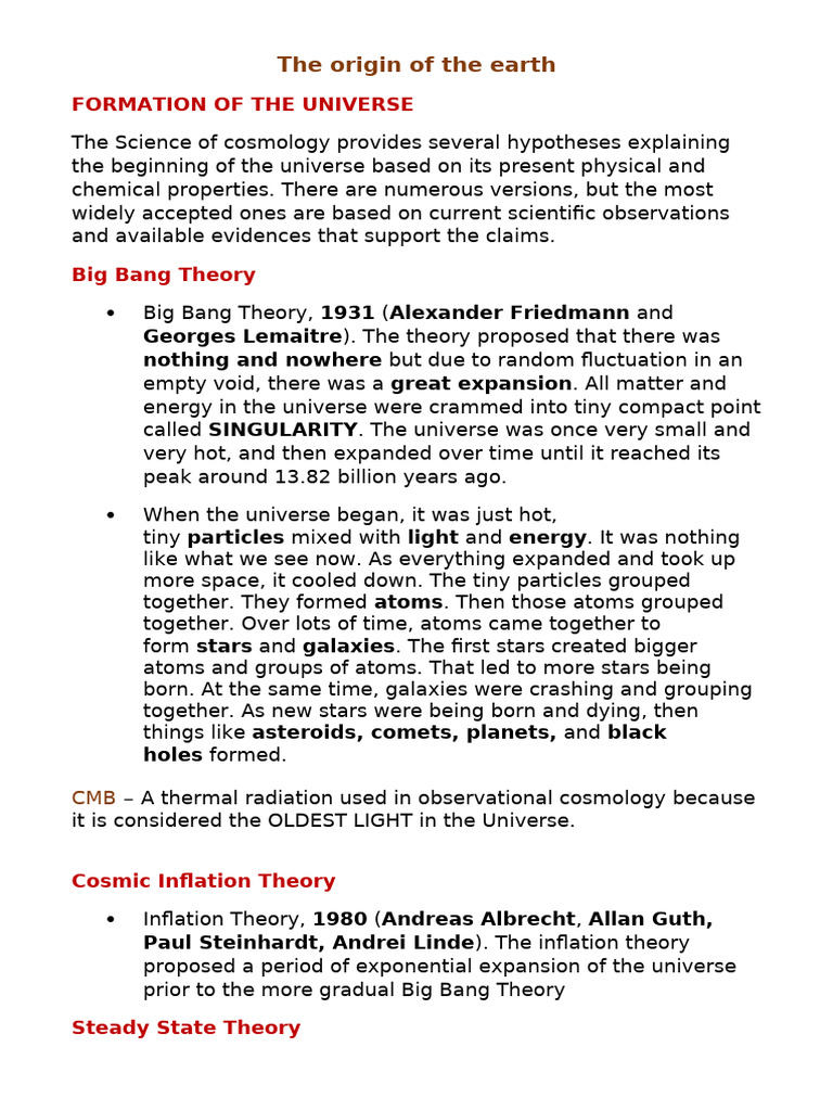 EARTH SCIENCE lesson 1 | PDF | Universe | Planets