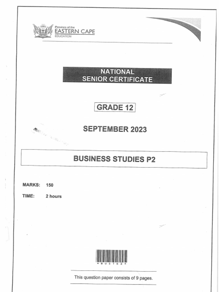 EC BSTD QP Prep P2 | PDF