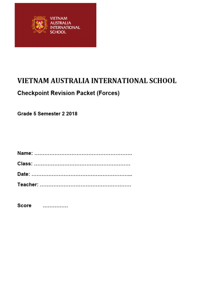 Science Assignment - Checkpoint Revisioin Packet-Forces | PDF