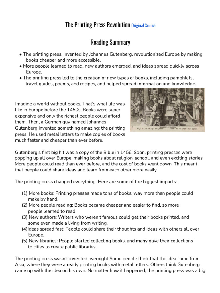 The Printing Press Revolution | PDF | Printing | Printing Press