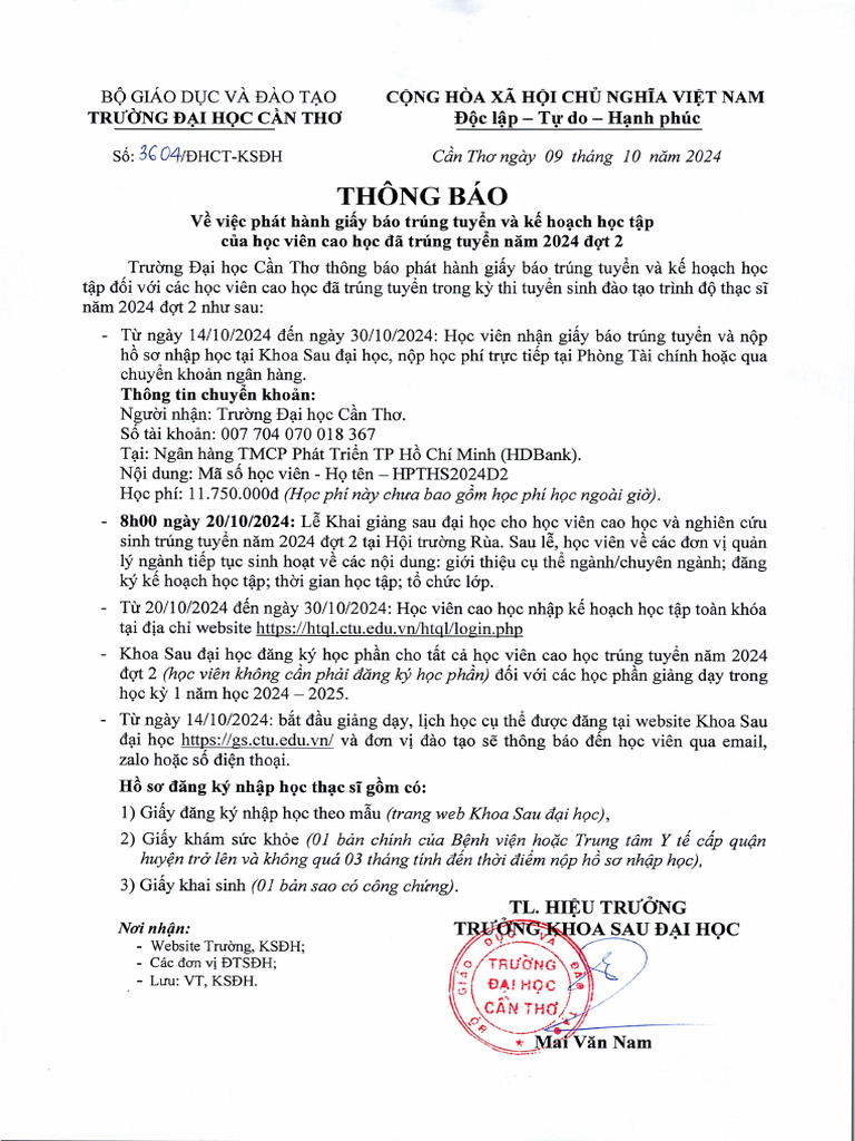 TB Phát Hành GBTT Và KHHT HVCH Năm 2024 Đ T 2 | PDF