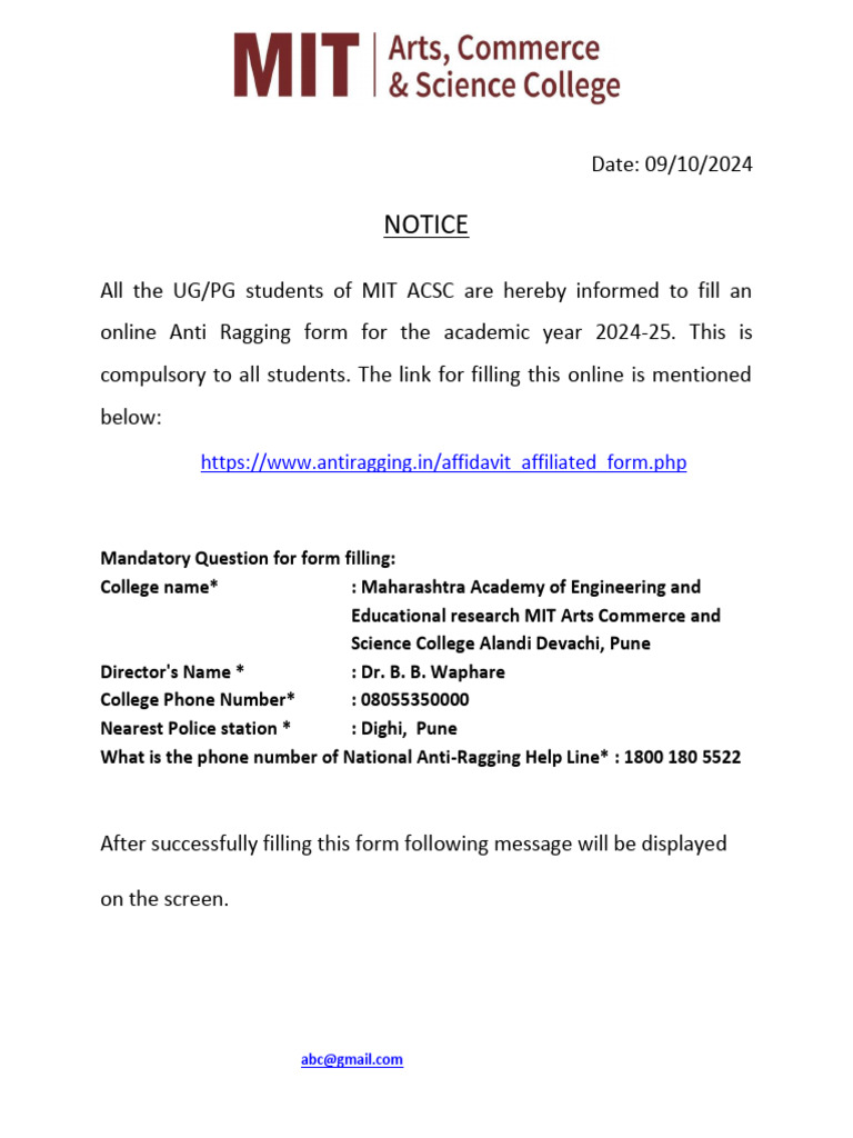 Notice For Circular | PDF