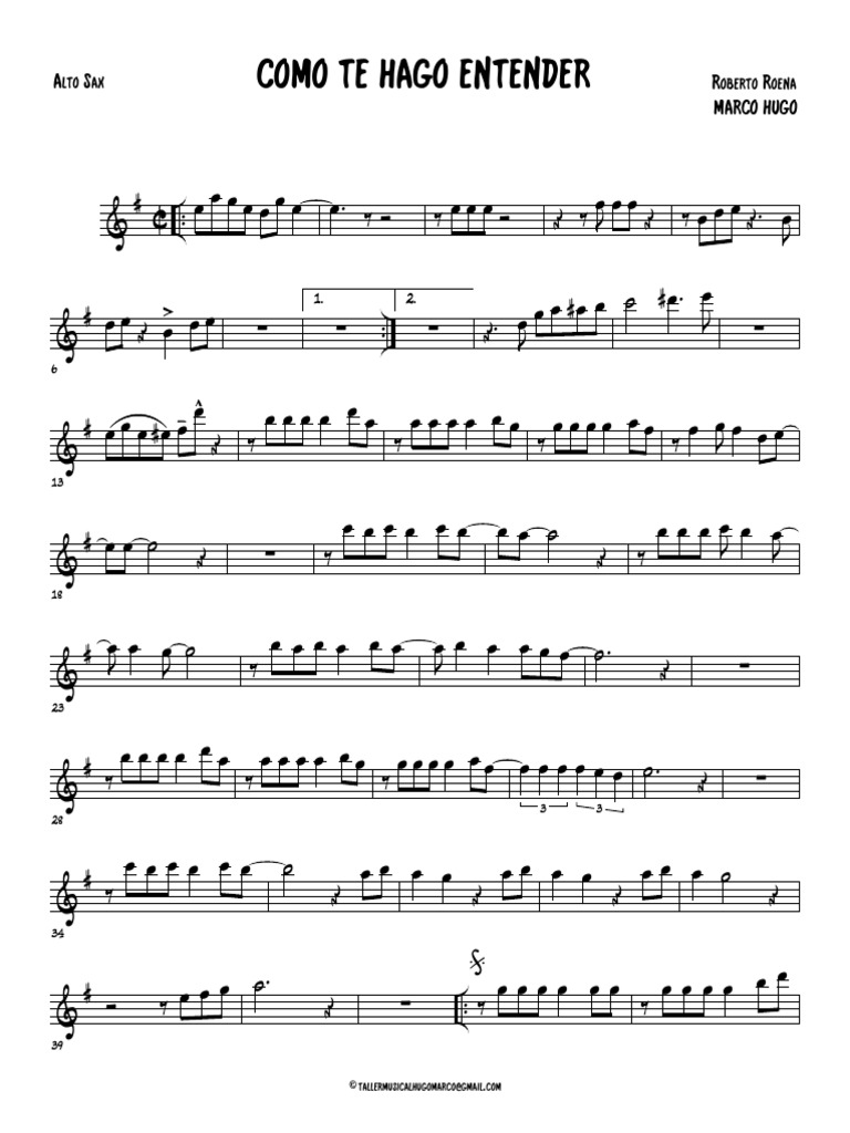 3 Como Te Hago Entender Saxo Alto | PDF