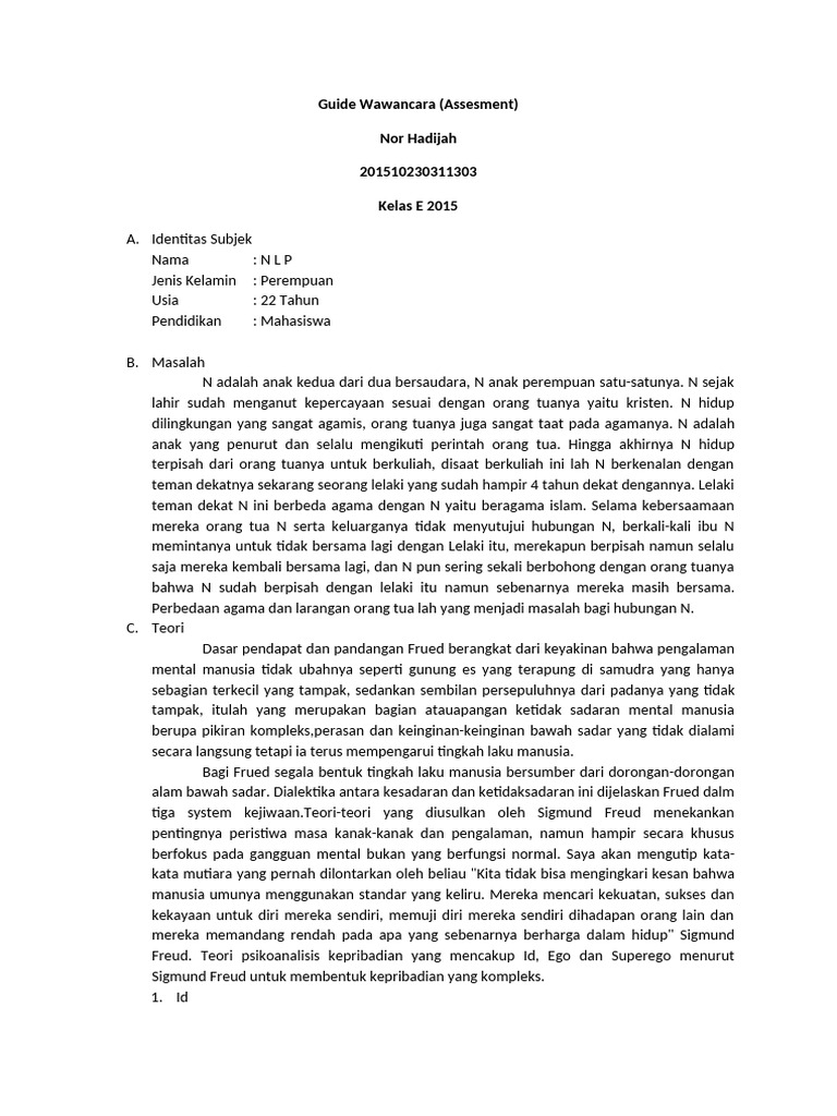 Guide Wawancara Interent | PDF