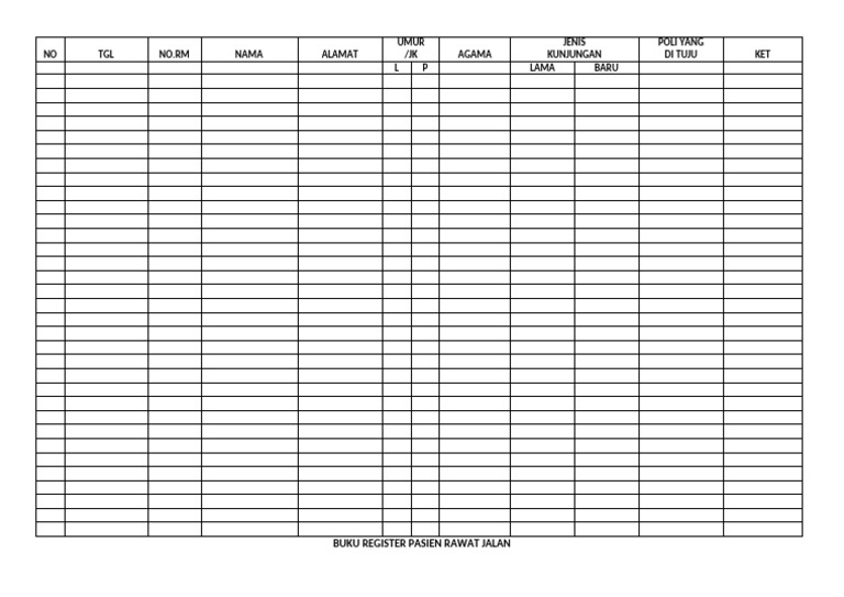 Buku Register Pasien Rawat Jalan | PDF