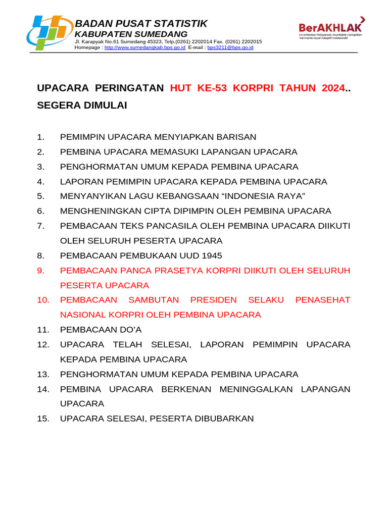 Susunan Apel Upacara | PDF