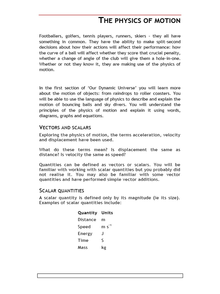 1a Equations of Motion | PDF | Velocity | Acceleration