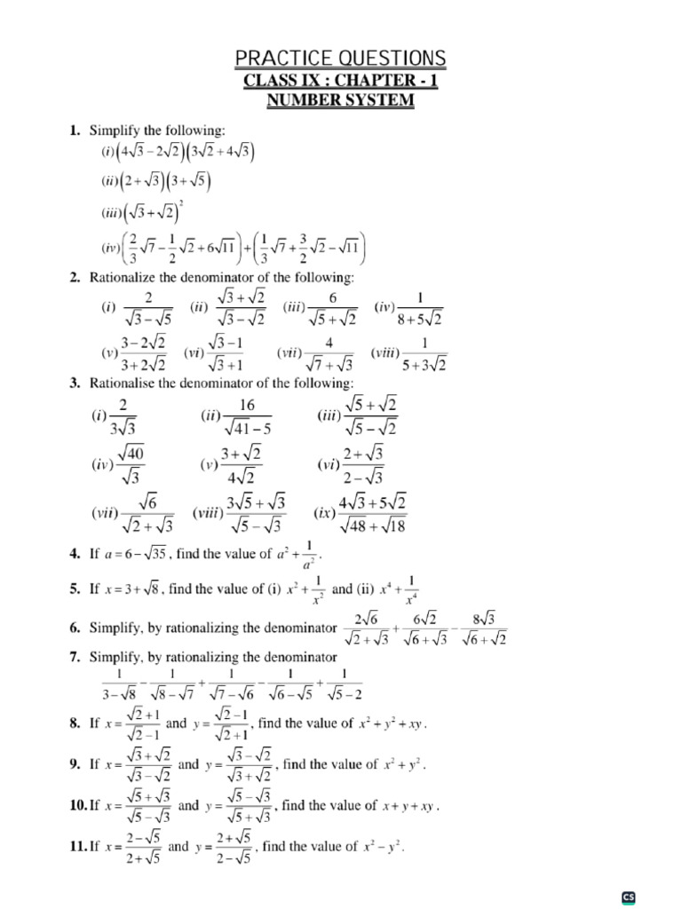 Maths Class IX Holiday HW For Summer Vacation 2024 | PDF