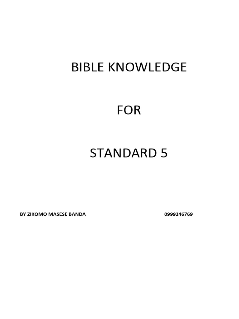 STD 5 Bible Knowledge-3 | PDF | Leah | Jacob