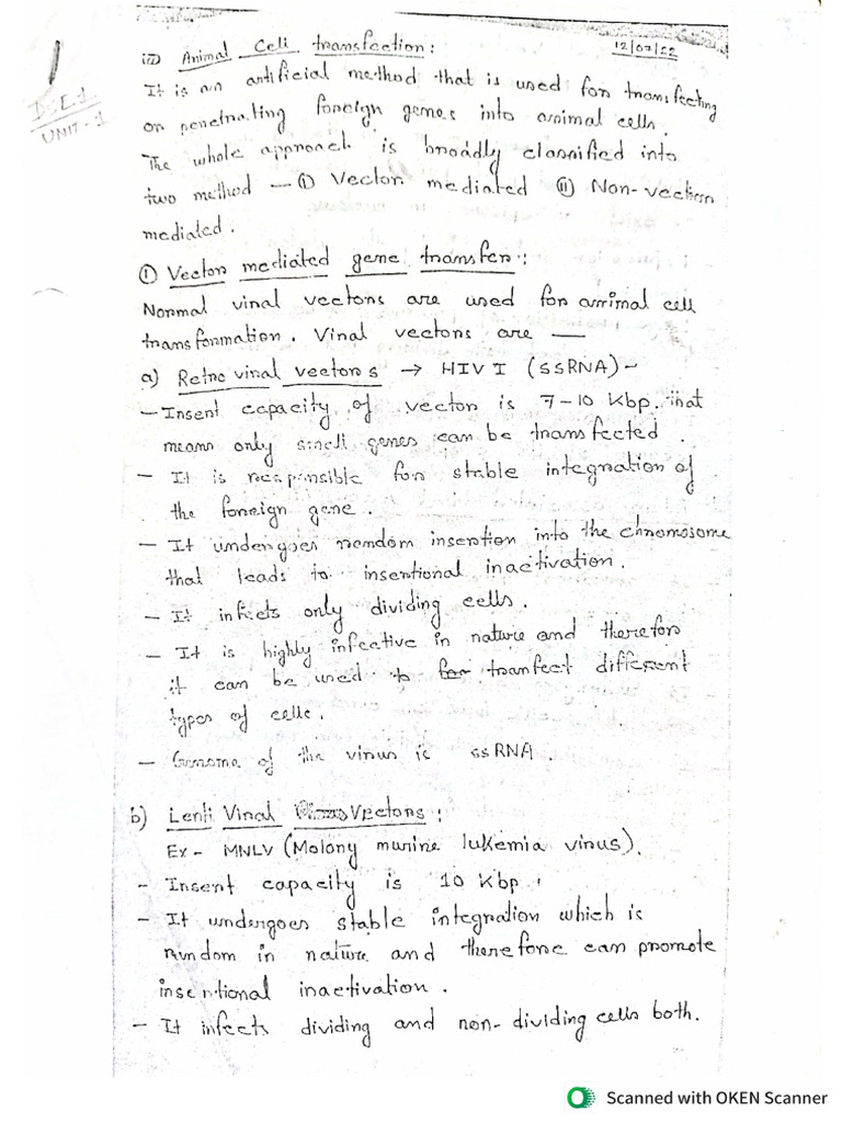 DSE 1, (Animal Biotechnology), Unit 1 | PDF