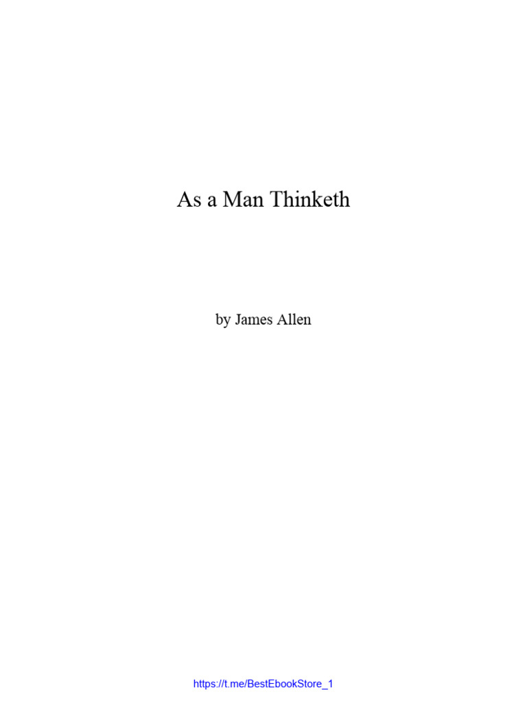 As A Man Thinketh (Provided by Our Library) | PDF | Thought | Luck