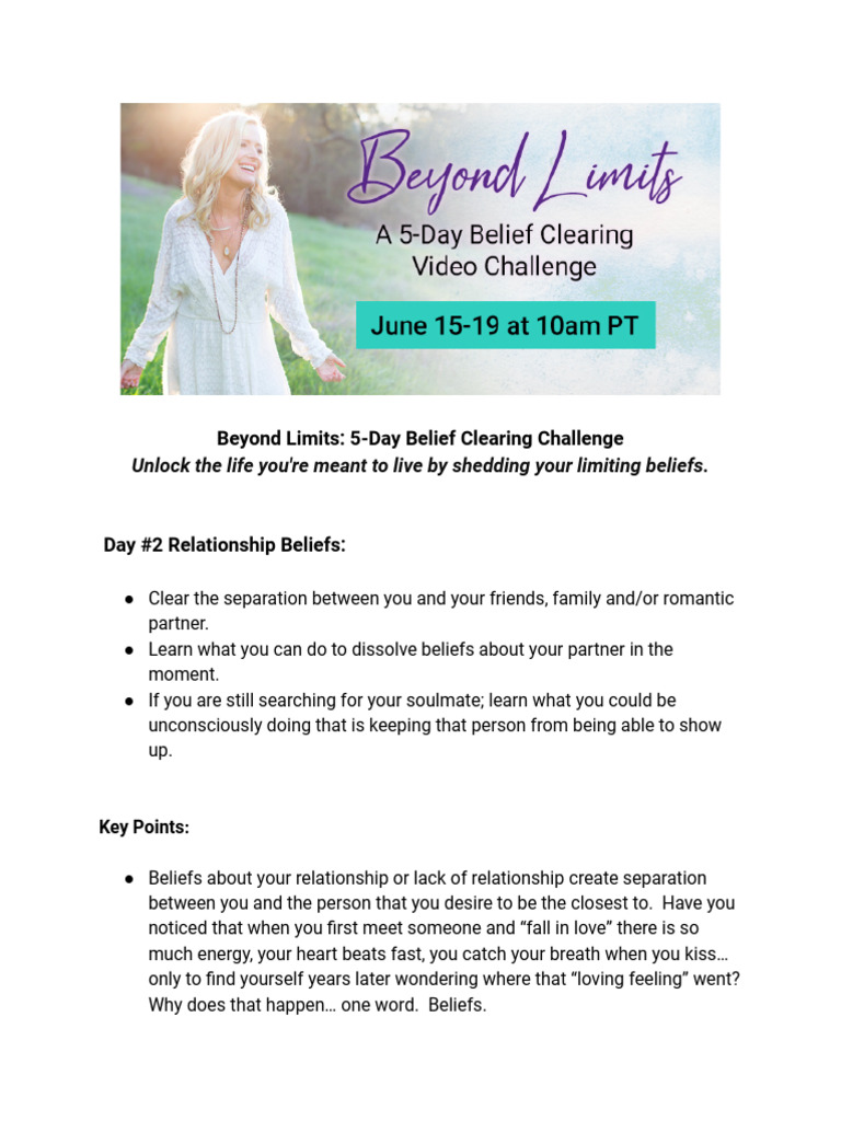 Beyond Limits: 5-Day Belief Clearing Challenge: Unlock The Life You're ...