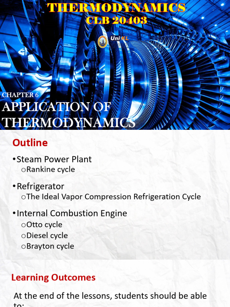 Chapter 6 - Application of Thermodynamics | PDF | Diesel Engine | Engines