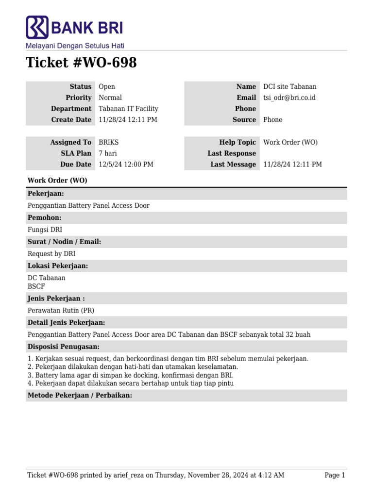 Penggantian Baterai Panel Tabanan | PDF