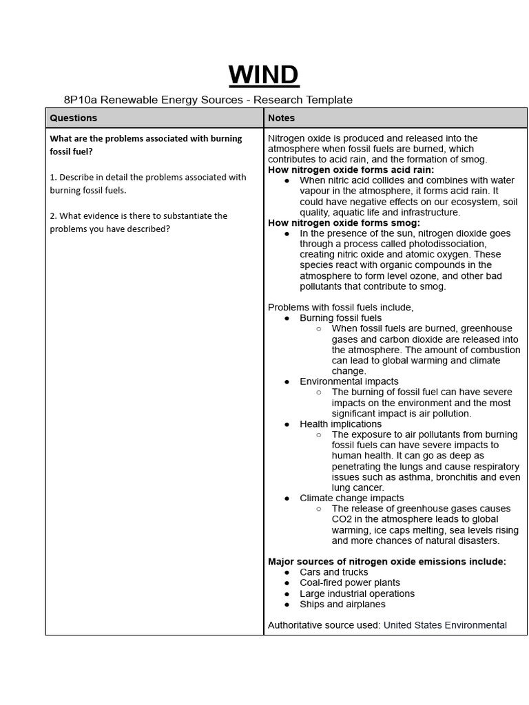 Wind Science Action Plan | PDF | Wind Power | Combustion