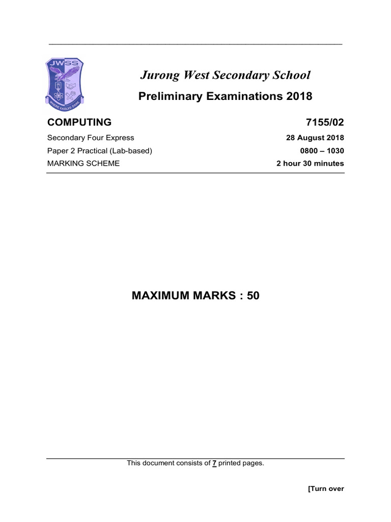 JWSS 2018 P2 Solution | PDF
