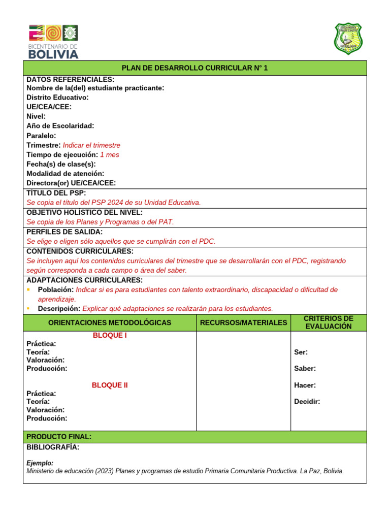 Formato Del PDC - Iepc-Pec-5 | PDF