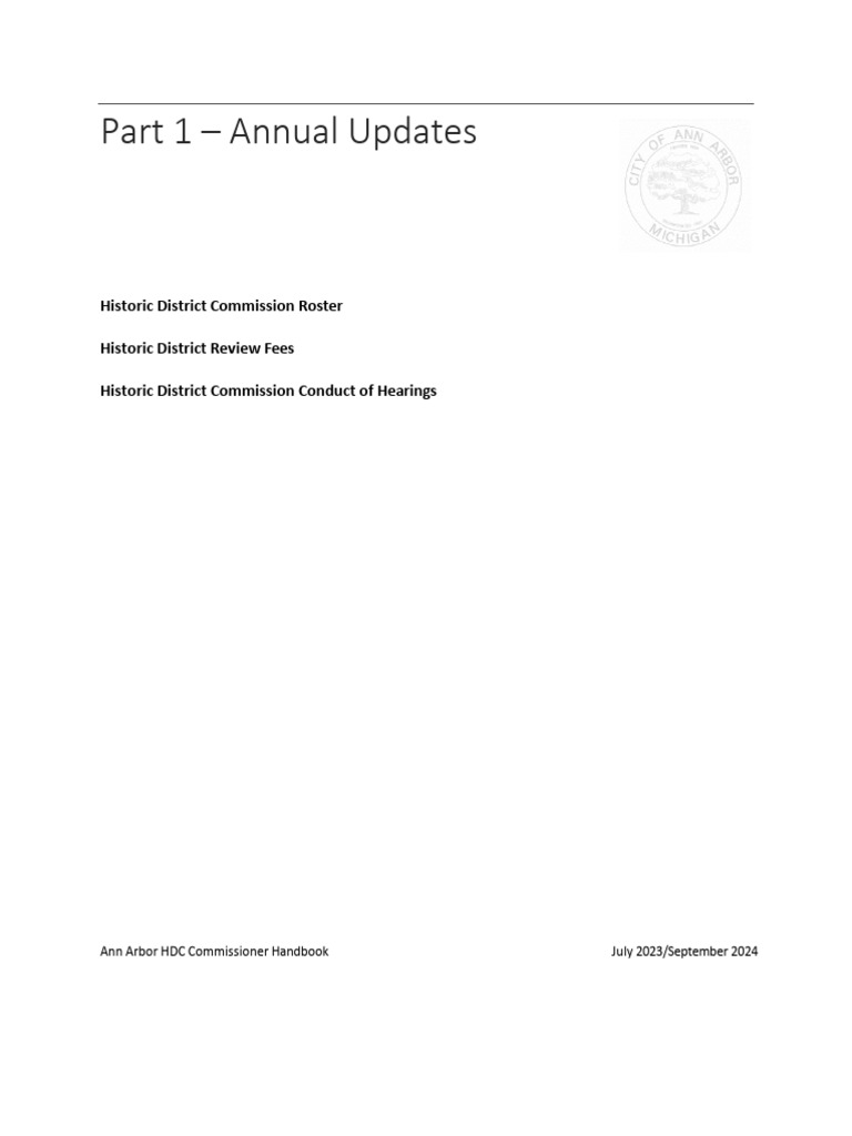 Ann Arbor Historic District Commission Guide | PDF