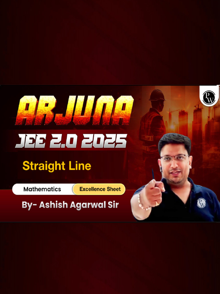 Straight Lines Excellence Sheet Arjuna JEE 2.0 ...
