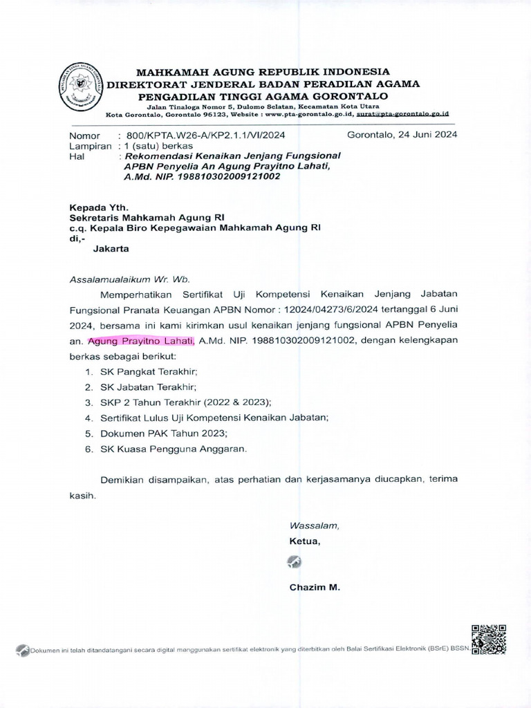 Rekomendasi Kenaikan Jabatan Fungsional | PDF