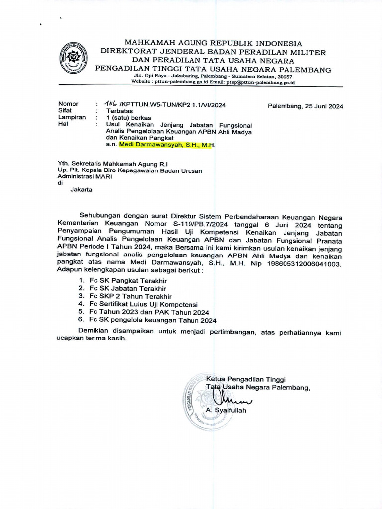 Usulan Kenaikan Jabatan Fungsional | PDF