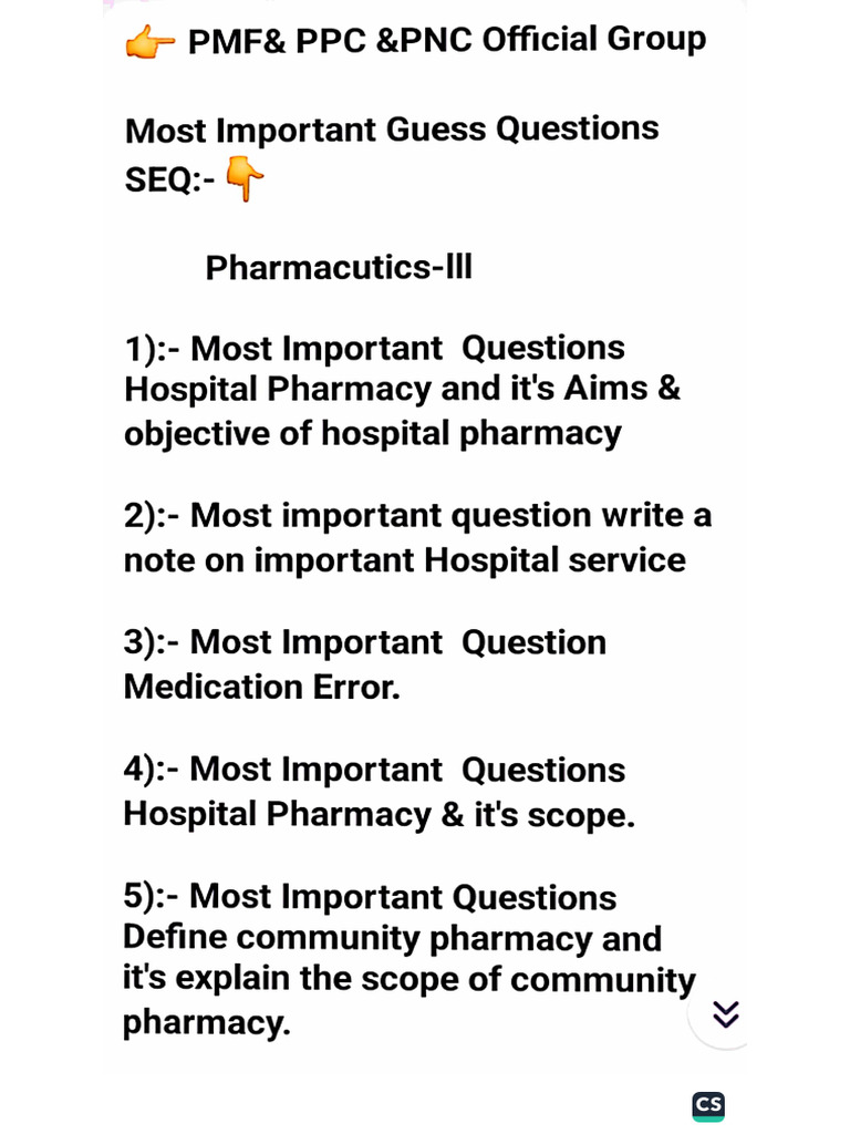 Guess (Paper 1) 2nd Years | PDF
