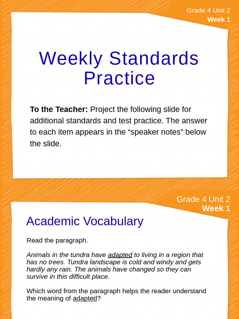 MV20 NA G4 U2 W1 Standards Practice Academic Vocabulary | PDF