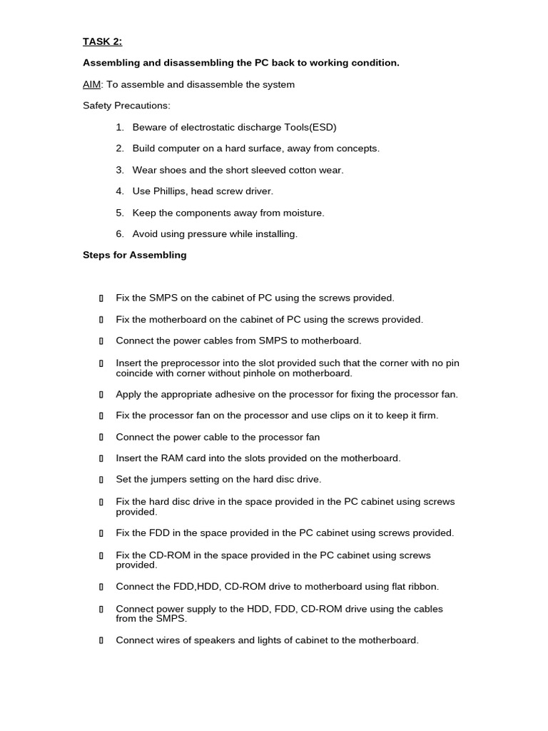 PC Assembly & Disassembly Guide | PDF | Electrical Connector | Computer Hardware