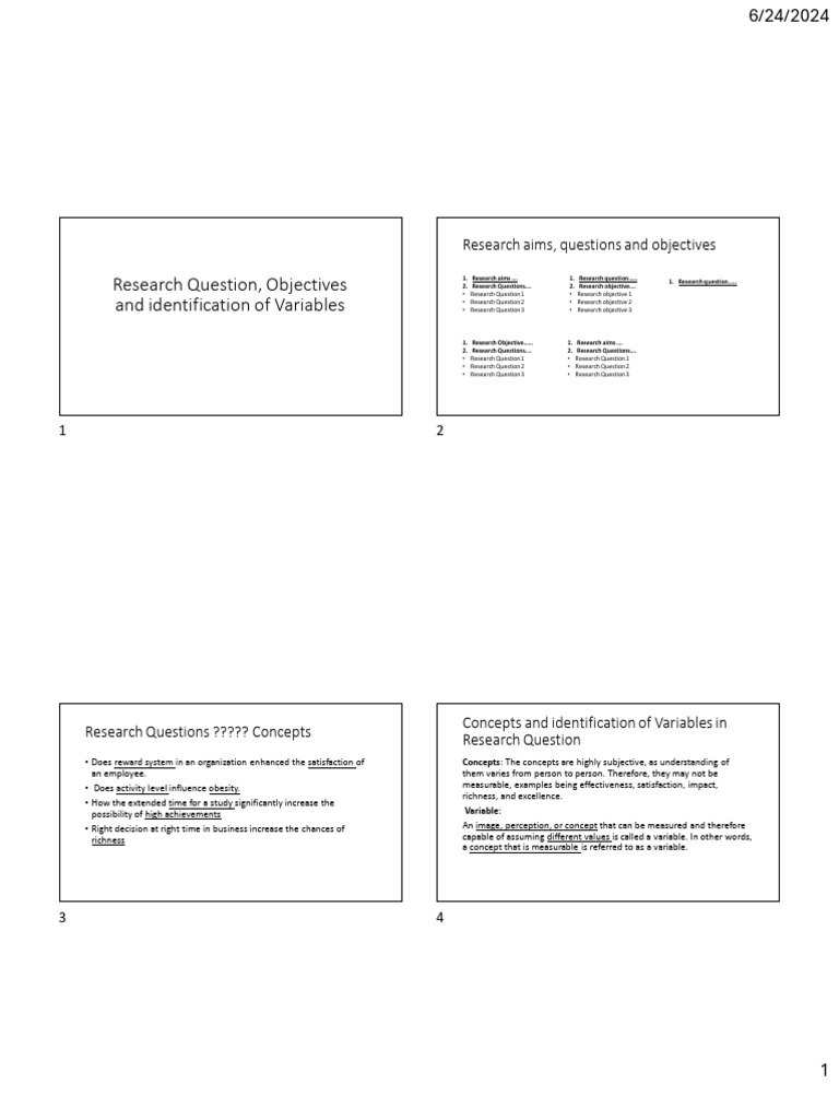 Research Questions and Variables Explained | PDF | Dependent And ...