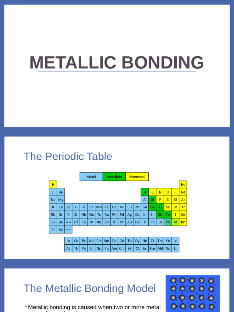 Metallic Bonding Notes PPT | PDF | Metals | Chemical Bond