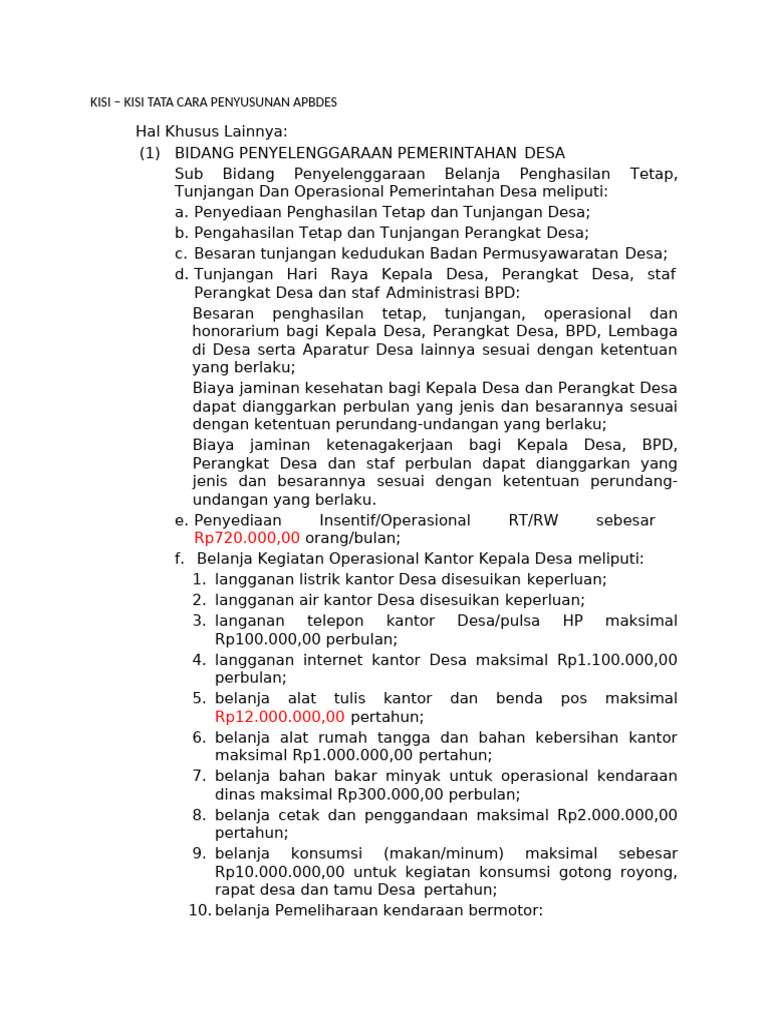 Panduan Penyusunan APBDes 2023 | PDF