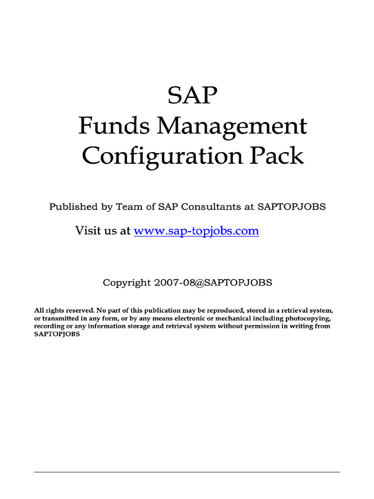 SAP Funds Management Configuration-FM | PDF