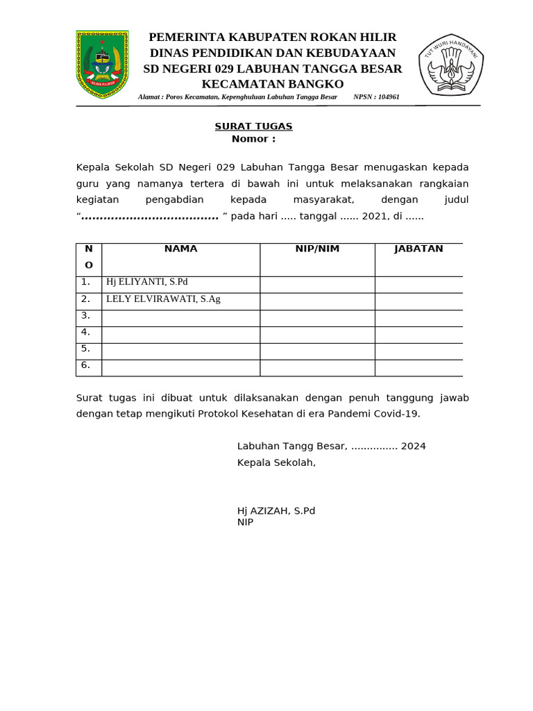 CONTOH-SURAT-TUGAS-P2M | PDF