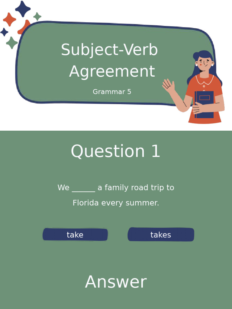 Subject-Verb Agreement: Grammar 5 | PDF | Plural | Grammatical Number