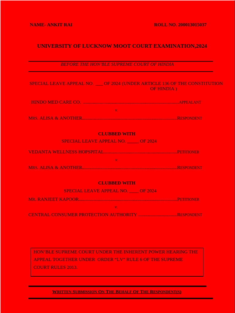 Moot Memorial | PDF