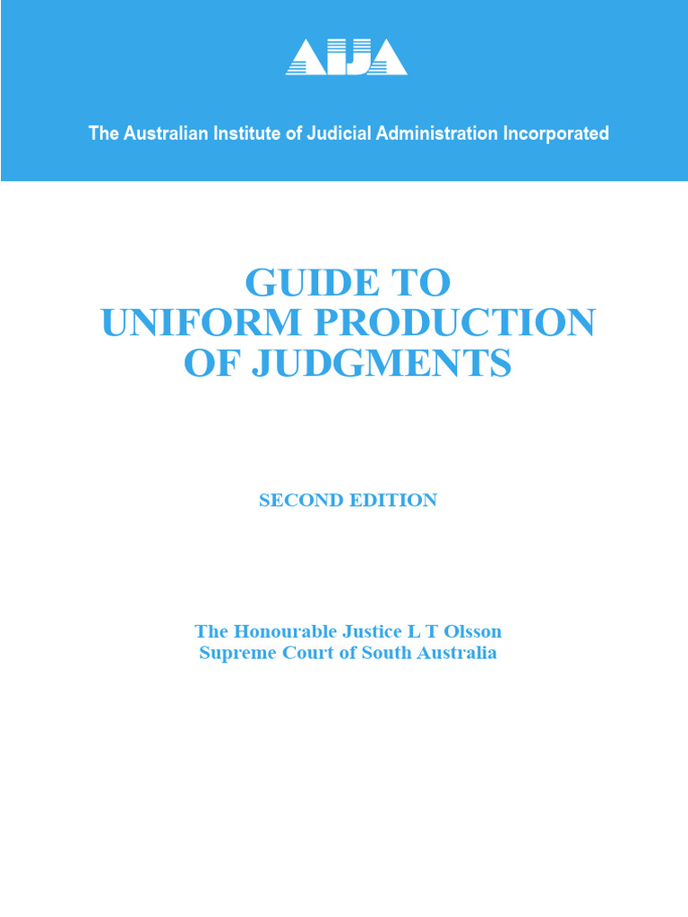 Guide To Uniform Production of Judgments 2nd Ed Olsson 1999 | PDF | Markup Language | Judgment (Law)