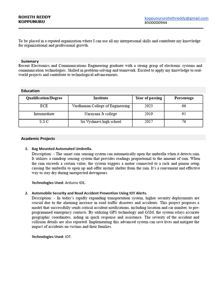 Rohith Reddy Resume (2) | PDF | Web Development | Bootstrap (Front End ...