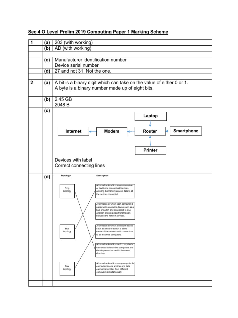 NASS 2019 P1 Solution | PDF | Computer Data Storage | Network Topology
