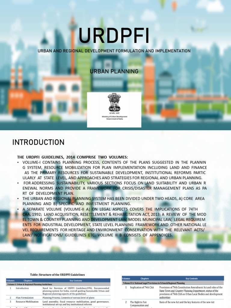 URDPFI Volume 1 Guidelines Overview | PDF | Green Building | Sustainability