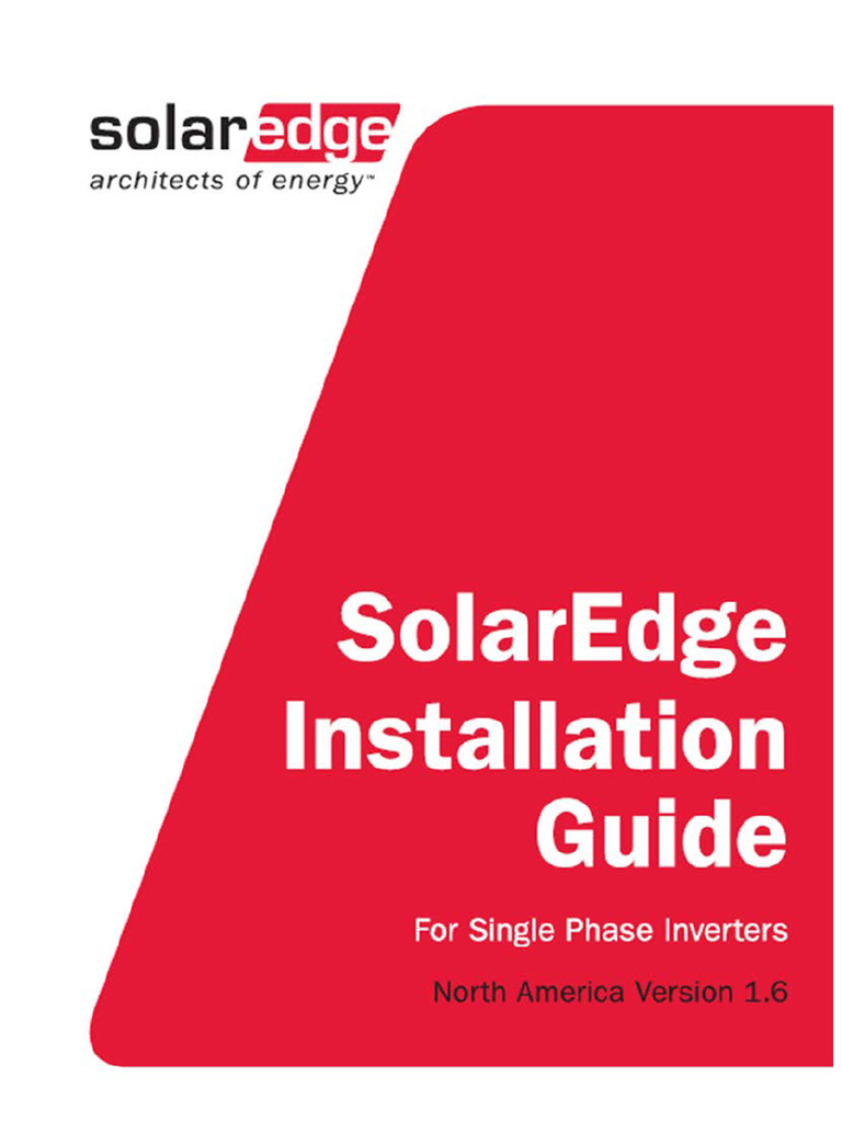 SolarEdge Single Phase Inverter User Manual Na | PDF | Photovoltaics ...