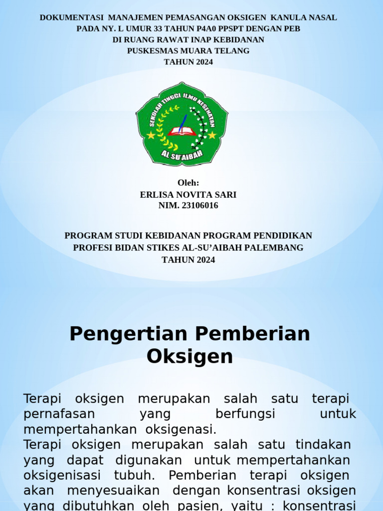 ppt manajemen pemberian oksigen | PDF